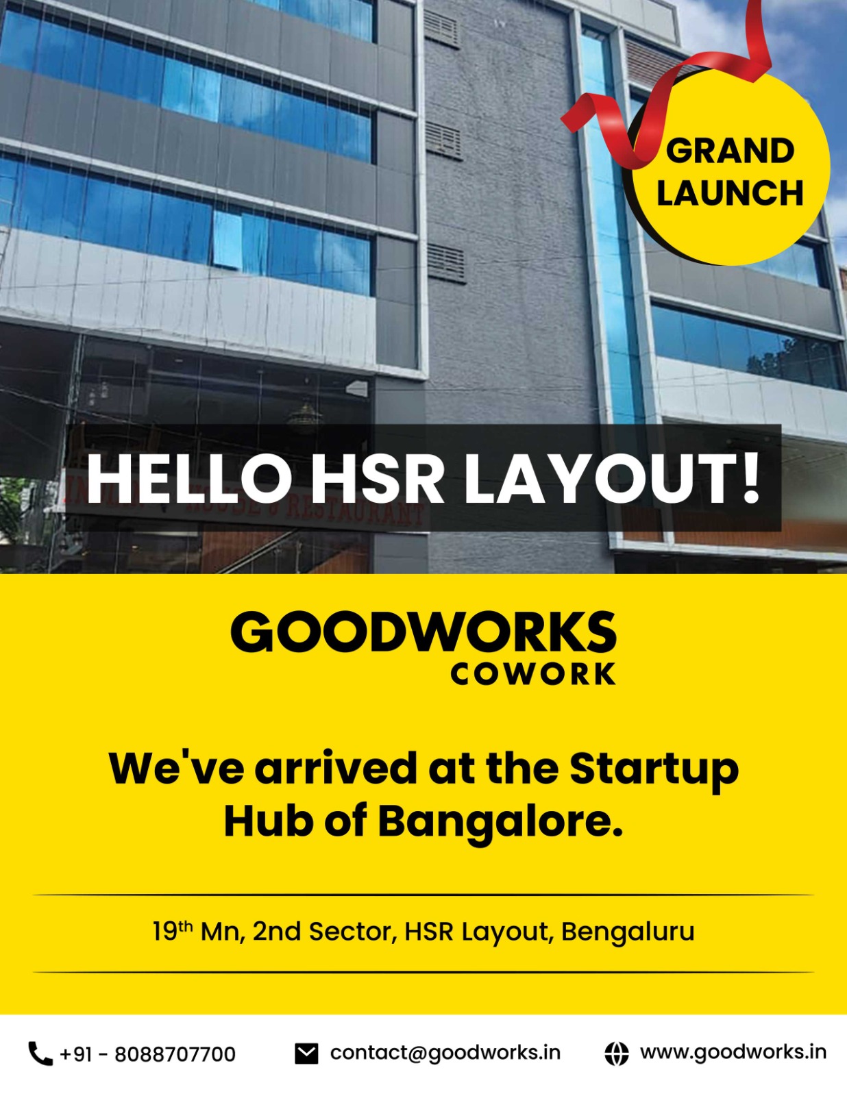 GoodWorks Cowork: New Coworking Space in HSR Layout